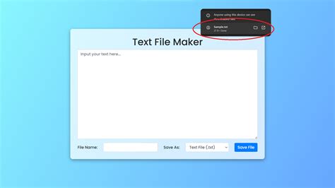 Text File Maker Using HTML CSS And JavaScript With Source Code