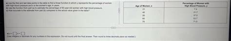 A Use The First And Last Data Points In The Table To