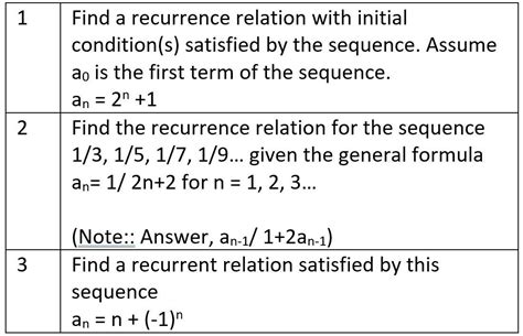 Solved 1 Find A Recurrence Relation With Initial