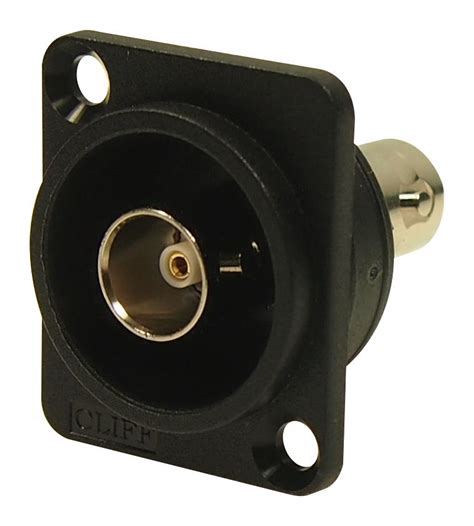 Bnc 75ohm To Bnc 75ohm Panel Mount Feedthrough Connector Black Metal