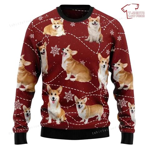 Pembroke Welsh Corgi Xmas Ugly Sweater T Shirts Low Price