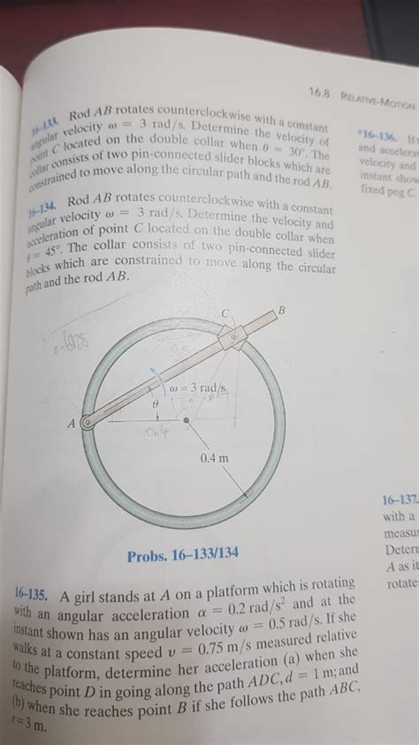 solved rod ab rotates counterclockwise with a constant
