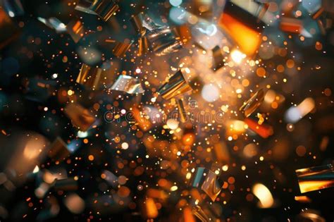 Golden Confetti Exploding In A Festive Celebration Stock Illustration Illustration Of Happy