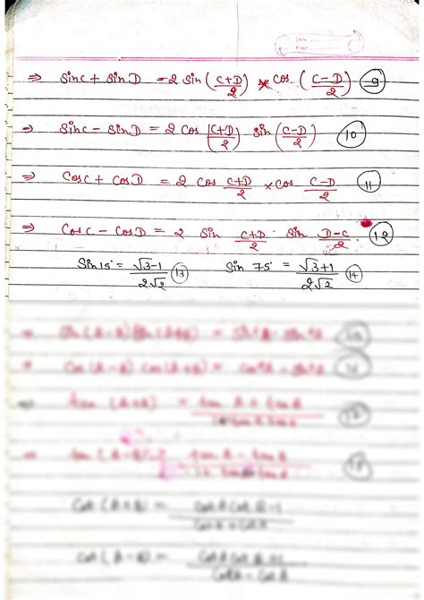 SOLUTION Trigonometric Ratios Short Notes With All Formulas Iit Jee Studypool
