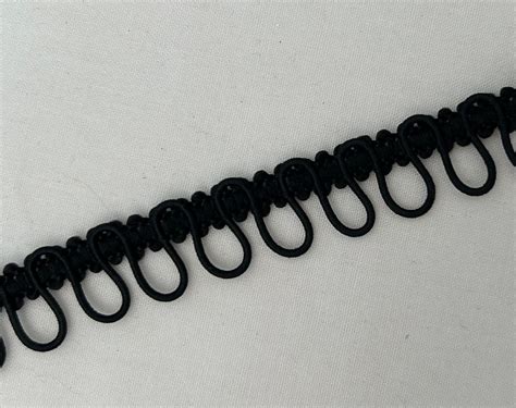 Black Button Loop Trim Various Sizes