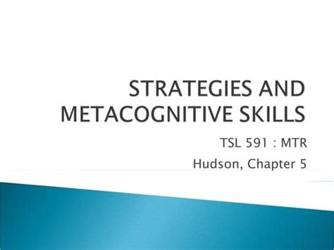 Metacognition And Reading Comprehension Ppt