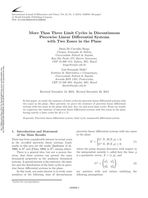 Pdf More Than Three Limit Cycles In Discontinuous Piecewise Linear Differential Systems With