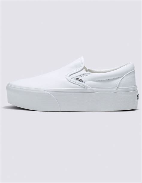 Vans Classic Slip On Stackform Womens Shoes White Tillys