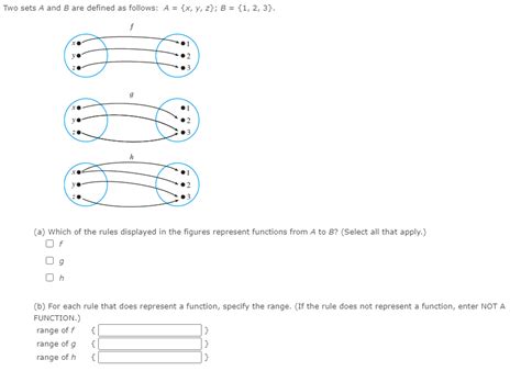 Solved Two Sets A And B Are Defined As Follows A X Y Chegg