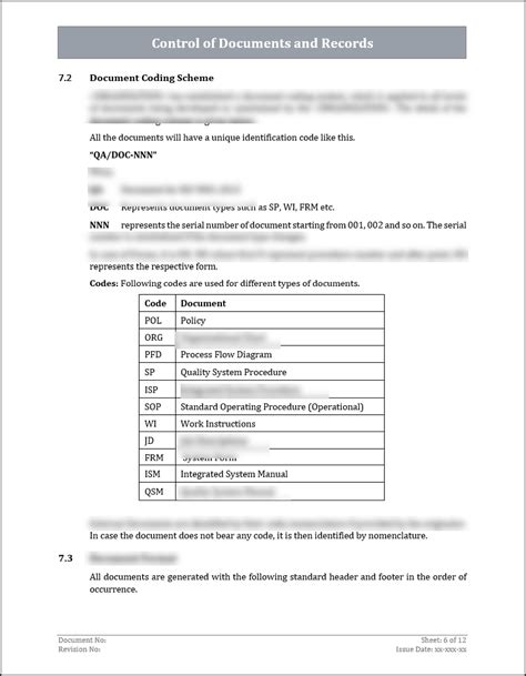 iso 9001 qms document control procedure it governance docs