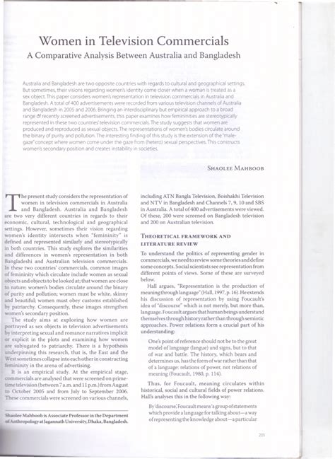 PDF Women In Television Commercials A Comparative Analysis Between Australia And Bangladesh