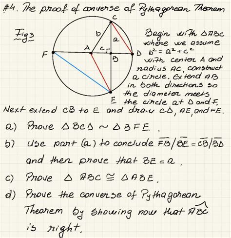 Solved The proof of converse of Pythagorean Theorem с Chegg