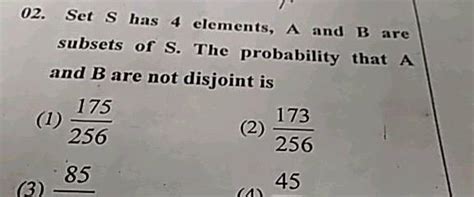 02 Set S Has 4 Elements A And B Arensubsets Of S
