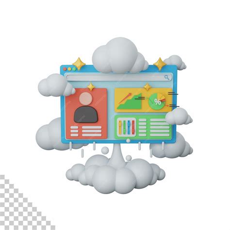 Premium Psd 3d Rendering Cloud User Isolated Useful For Business Company Economy Technology