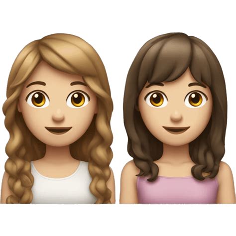 Two Girls With White Skin One Has Wavy Brown Hair And The Other Has