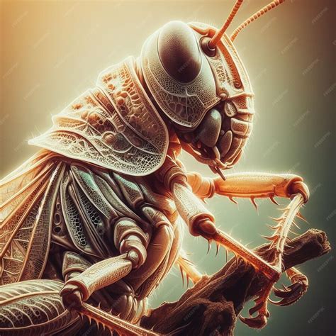 Premium Photo A Macro Shot Of A Grasshopper Its Intricate Exoskeleton