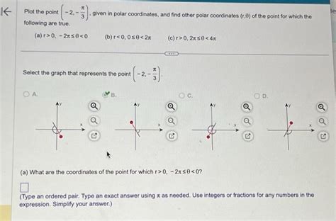 Solved Plot The Point −2−3π Given In Polar Coordinates