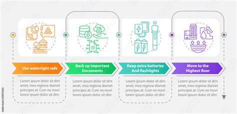 Flood Precautionary Measures Rectangle Infographic Template Data