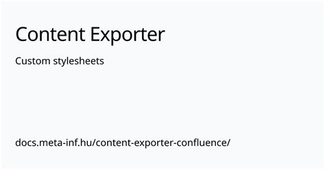 Custom Stylesheets Content Exporter