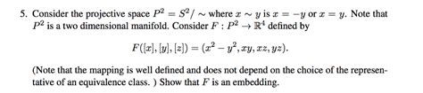 solved 5 consider the projective space p2 s2 ~ where x ~ y