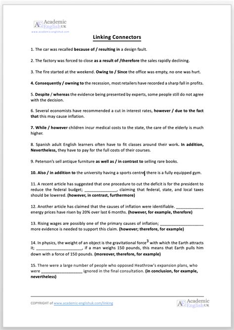 Linking Words In Academic Writing AEUK