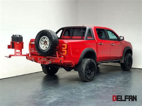 سپر عقب دو محور کی‌ام‌سی T8 با بازویی زاپاس و بازویی گالن و گارد محافظ