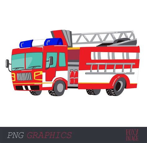 Fire Engine Truck Clipart Fire Engine Png Instant Digital Download