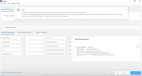 Apk Installation Issue And Launch Apk From Python In Latest Appium