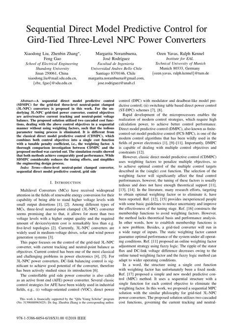 pdf sequential direct model predictive control for gird tied three