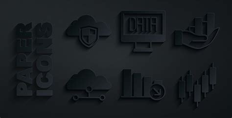 재무 성장 감소 파이 차트 인포그래픽 네트워크 클라우드 연결 주식 시장이 있는 브라우저 데이터 분석 및 클라우드 및 방패