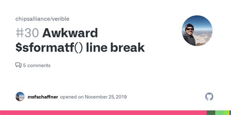 Awkward Sformatf Line Break · Issue 30 · Chipsallianceverible · Github