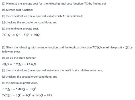 Solved 1 Maximize The Following Profit A Function By