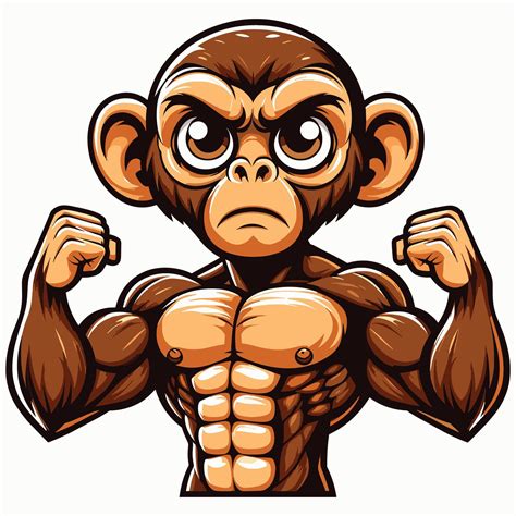 Fierce Muscular Monkey Mascot Logo Strong And Powerful Primate