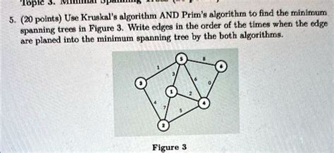 Solved Topic 35 20 Points Use Kruskals Algorithm And Prims