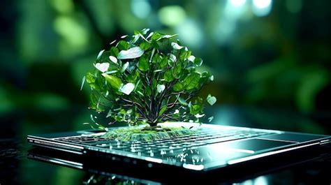 Premium Ai Image Sustainability It Green It Computing Concept Carbon Efficient Technology