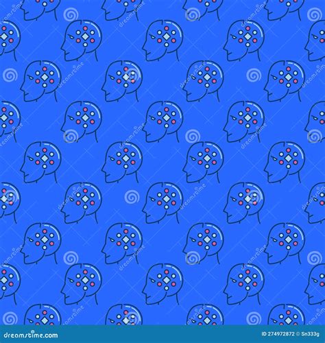 Ml And Ai Head Vector Machine Learning Colored Seamless Pattern Stock Illustration