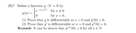 Solved Define A Function G R Rightarrow R By G X Chegg Com