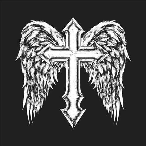 Crosses With Angel Wings Drawings