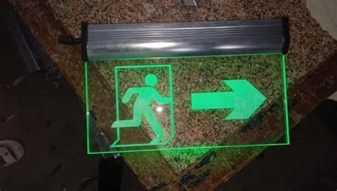 Green Led LED Exit Sign Board Power Consumption 5W Shape Square At 700 In New Delhi