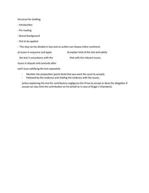 Structure For Drafting Structure For Drafting Introduction Pre
