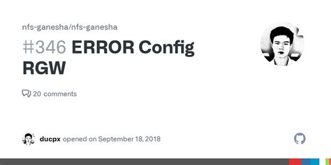 ERROR Config RGW Issue Nfs Ganesha Nfs Ganesha GitHub