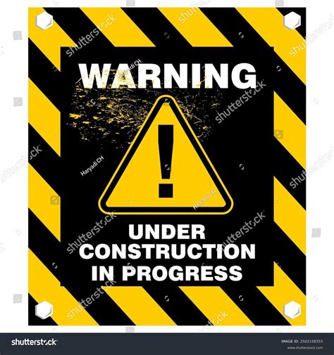 Warning Under Construction Work Progress Sign Stock Vector Royalty Free 2502158353 Shutterstock