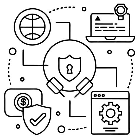 Cybersecurity Icon Set Premium Ai Generated Vector