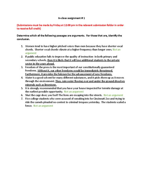 In Class Assignment 1 1 In Class Assignment 1 Submissions Must Be