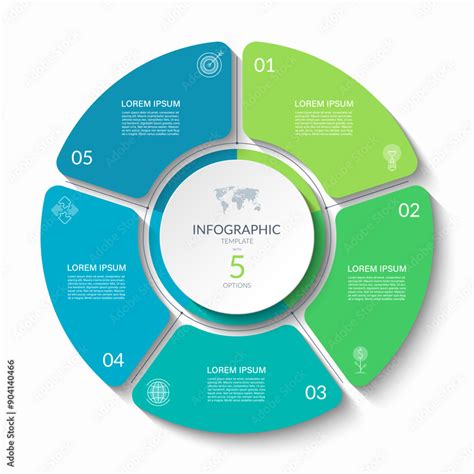 Infographic Circular Vector Template With Options Parts Step Cycle Diagram For Business