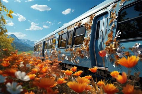 Premium Photo Train Carriages In Nature Embrace Spring Photography