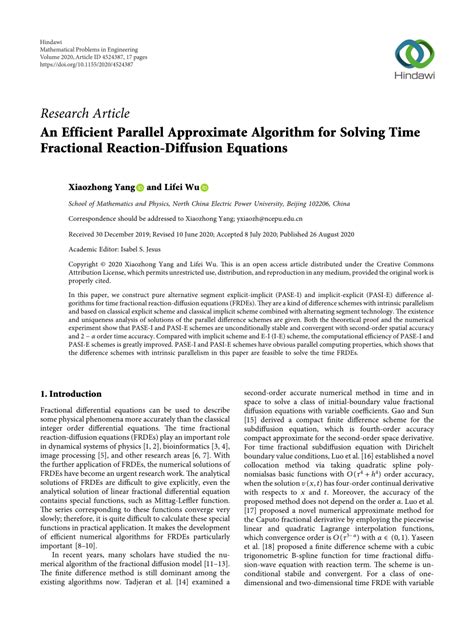 Pdf An Efficient Parallel Approximate Algorithm For Solving Time