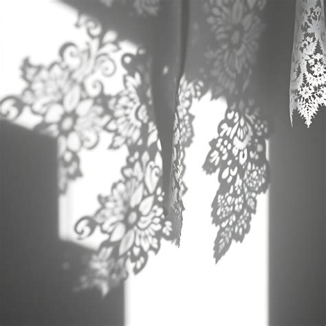 Photo Of Vintage Lace Curtain Shadow Projecting Intricate Nostalgic