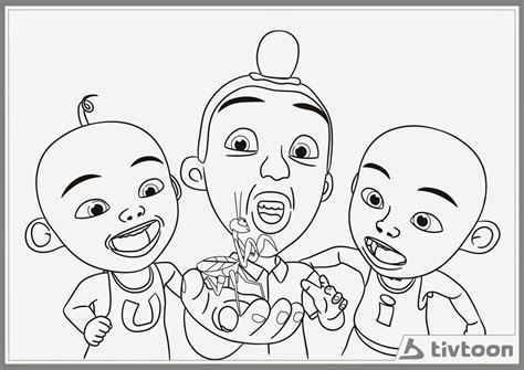 51 Gambar Upin Ipin Hitam Putih Untuk Diwarnai Trend Terbaru