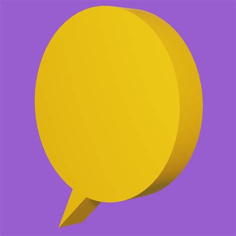 Premium Psd Free Psd 3d Rendering Bubble Chat With Yellow Color Round Shape And Blank Space